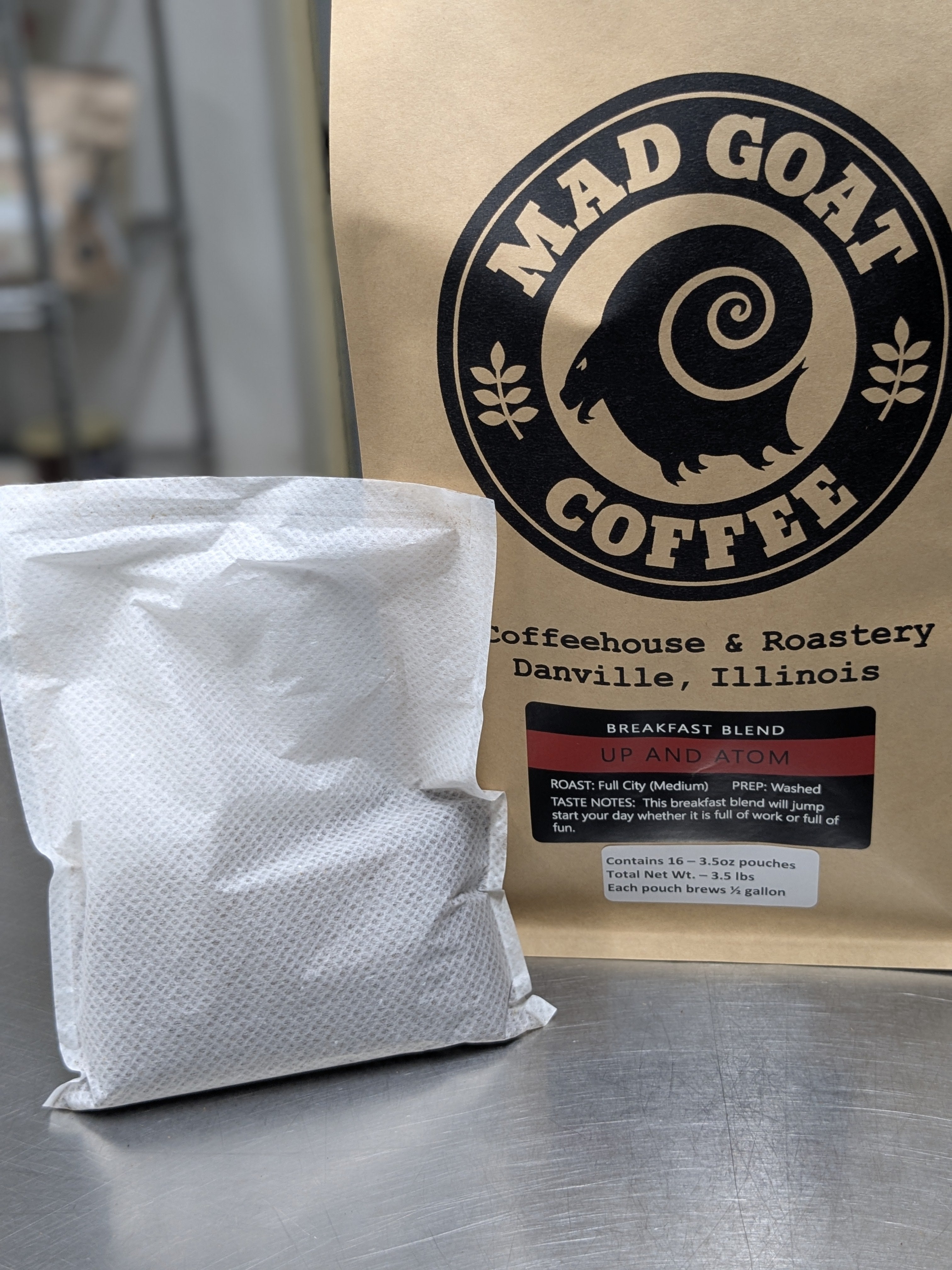 3.5oz Ground Coffee Pouch - 16/bag – Mad Goat Coffee
